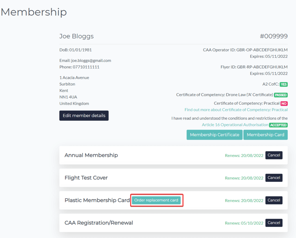 My card shows my old CAA Operator ID. How can I get a new one? - FPV UK
